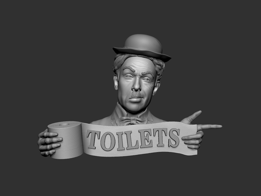 Charlie Chaplin Toilet Sign 3d Stl Digital File for 3d Printing or Cnc ...