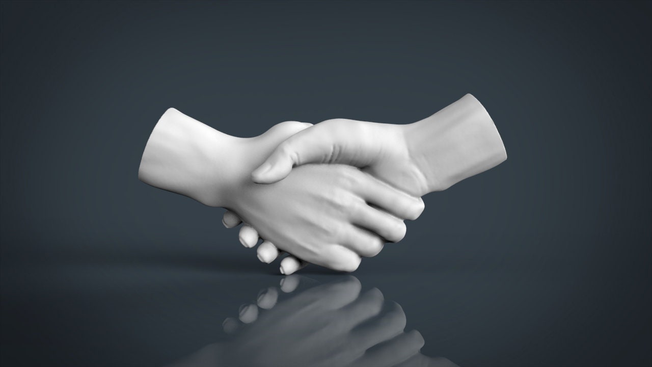 Shake Hands 3D Stl Model for Cnc and 3d Printer Digital File - Etsy