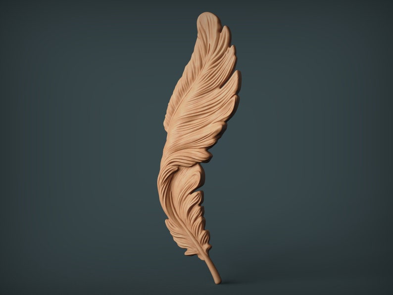 Feather Bas Relief 3D STL Model for CNC Router 3D Printer - Etsy