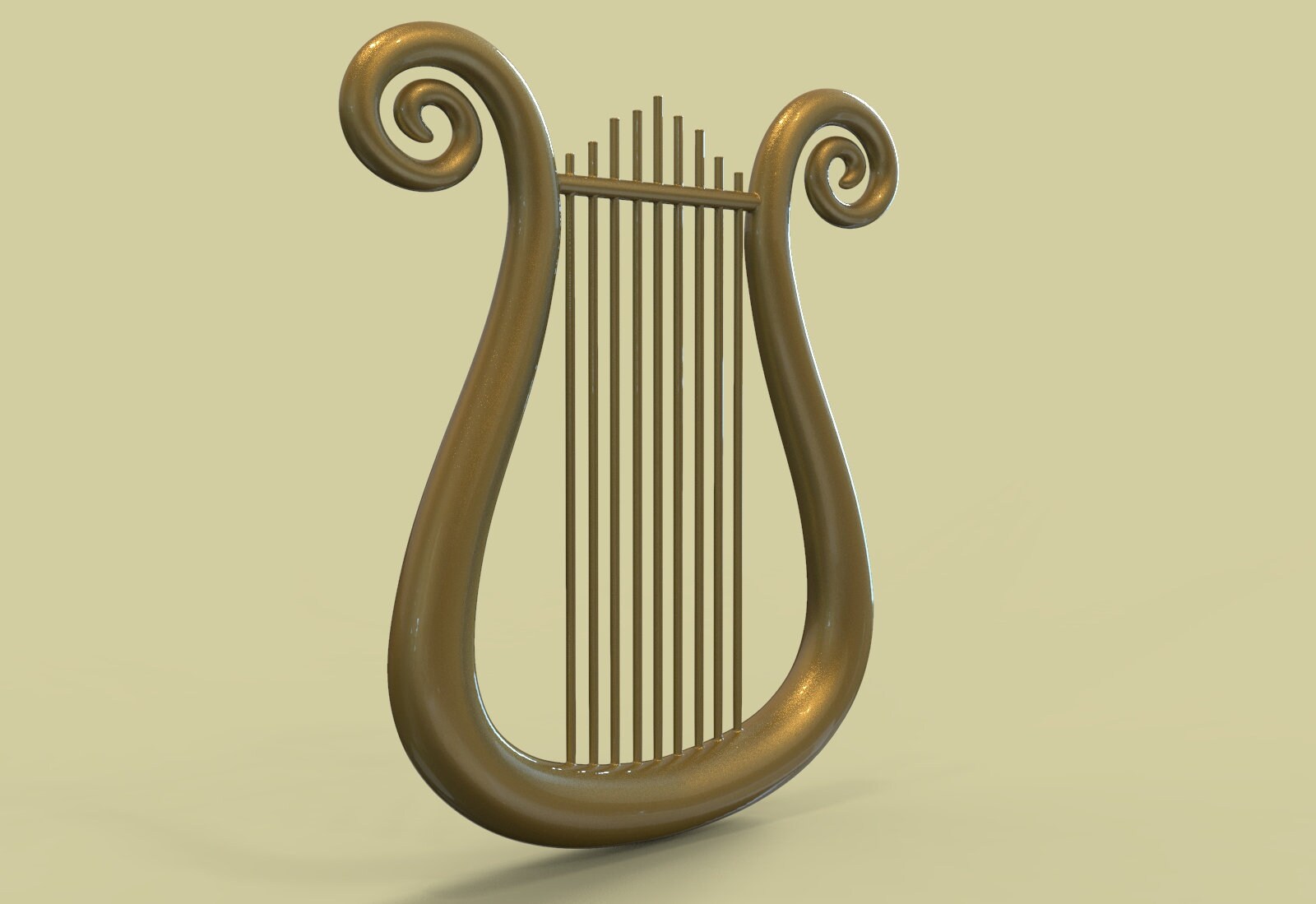 Golden Lyre Printable 3d Stl Model for Cnc and 3d Printer Digital File ...