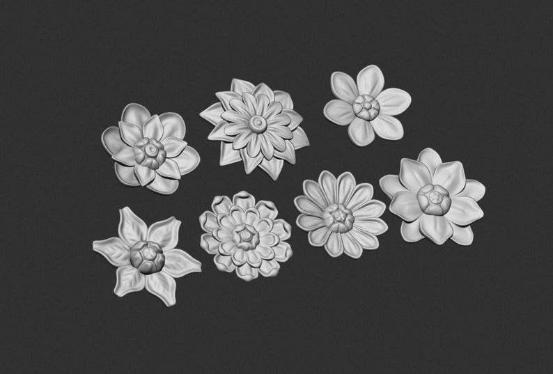 Flowers 3D STL Model for CNC Router or 3D Printer Digital Files - Etsy