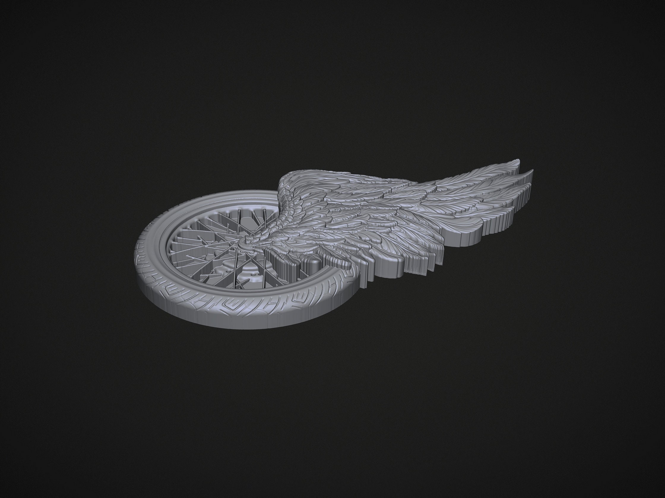 Winged Wheel 3d Stl Model for Cnc Milling or 3d Printing Digital File ...