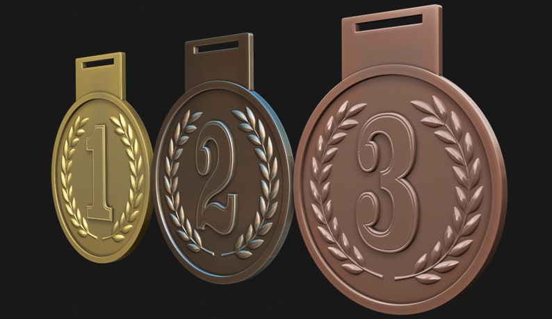 Award Medals Set 3D STL Model for CNC Router or 3D Printing | Digital ...