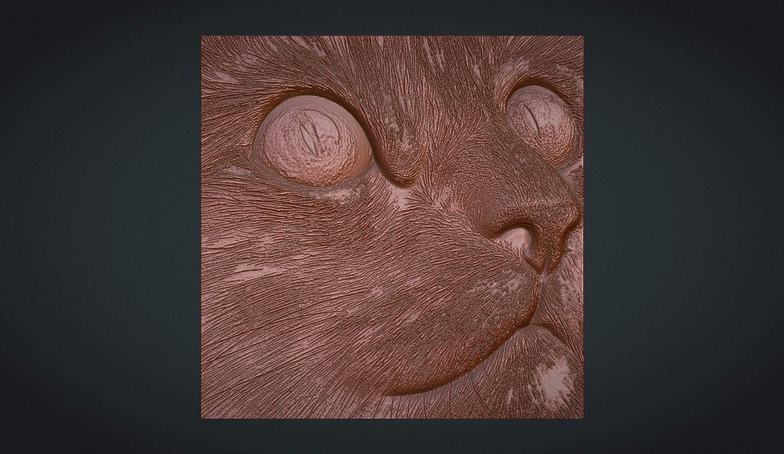 Cat Head Tableau 3D STL Model for CNC Router and 3D Printer Digital ...