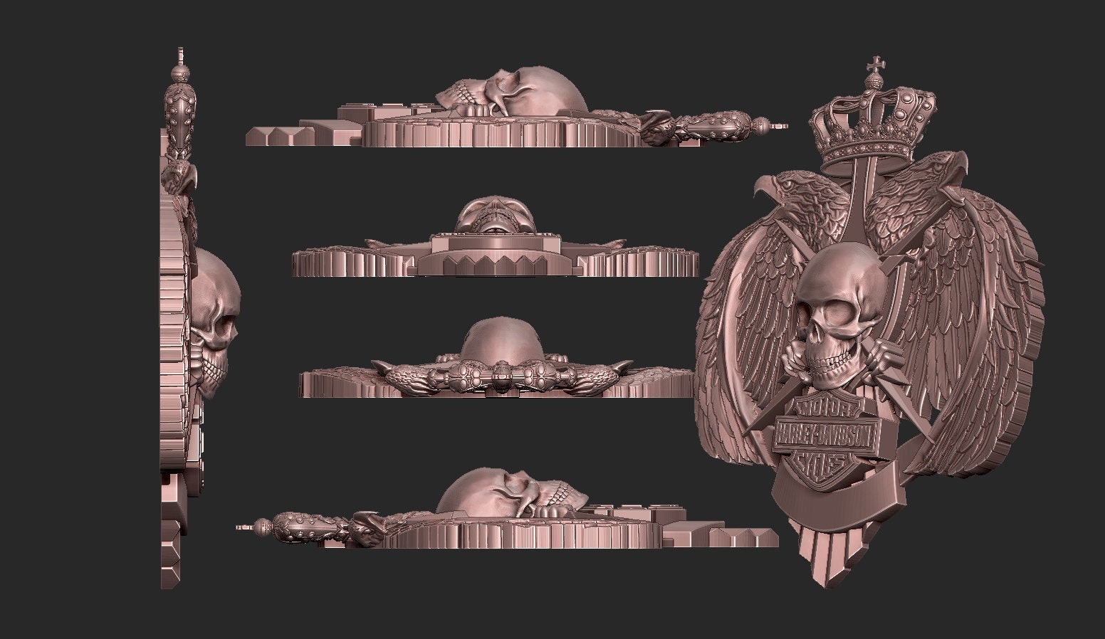 Motorcycle Logo Bas Relief 3D STL Model for CNC Router Engraver Carving ...