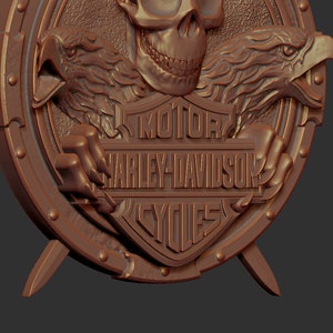 Motorcycle Club Logo Bas Relief Stl Model for Cnc and 3d Printer ...