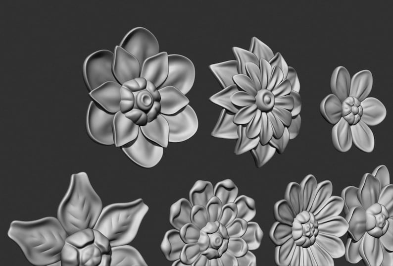 Flowers 3D STL Model for CNC Router or 3D Printer Digital Files - Etsy