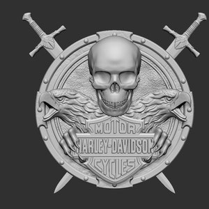 Motorcycle Club Logo Bas Relief Stl Model for Cnc and 3d Printer ...