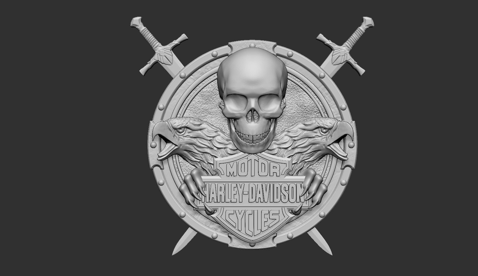 Motorcycle Club Logo Bas Relief Stl Model for Cnc and 3d Printer ...