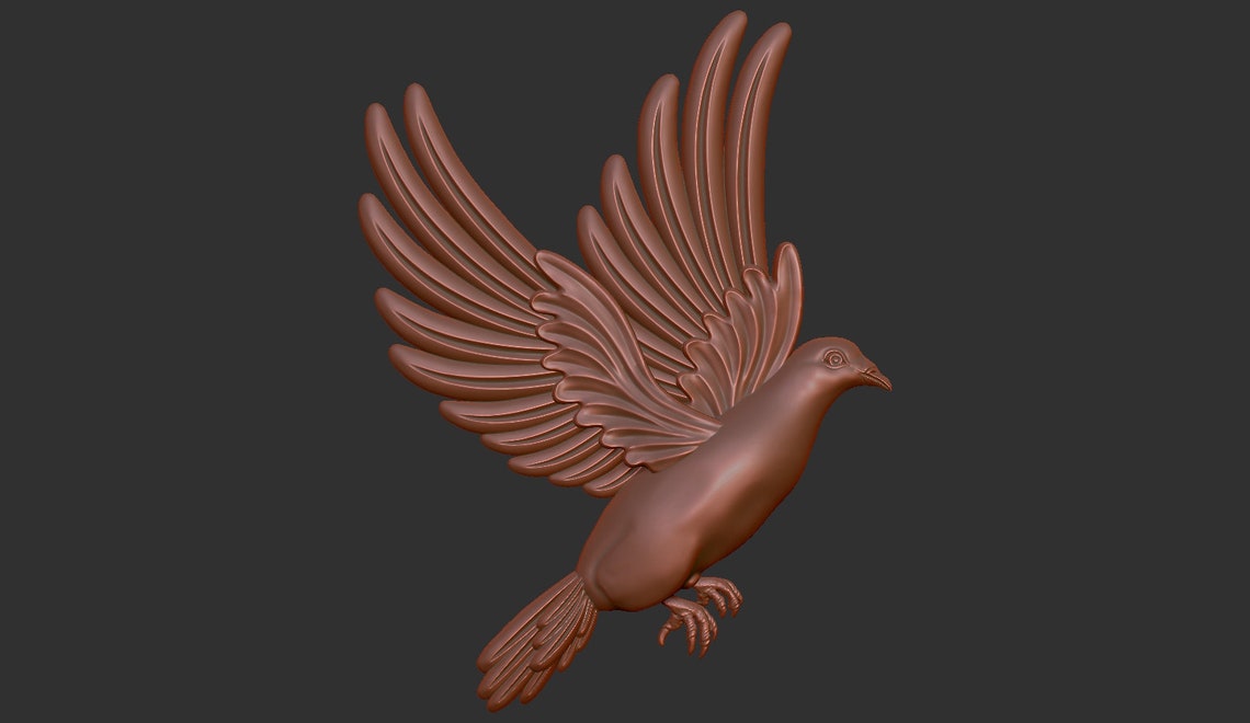 Dove 3D STL Model for CNC Router & 3D Printing | Peaceful Bird Relief ...