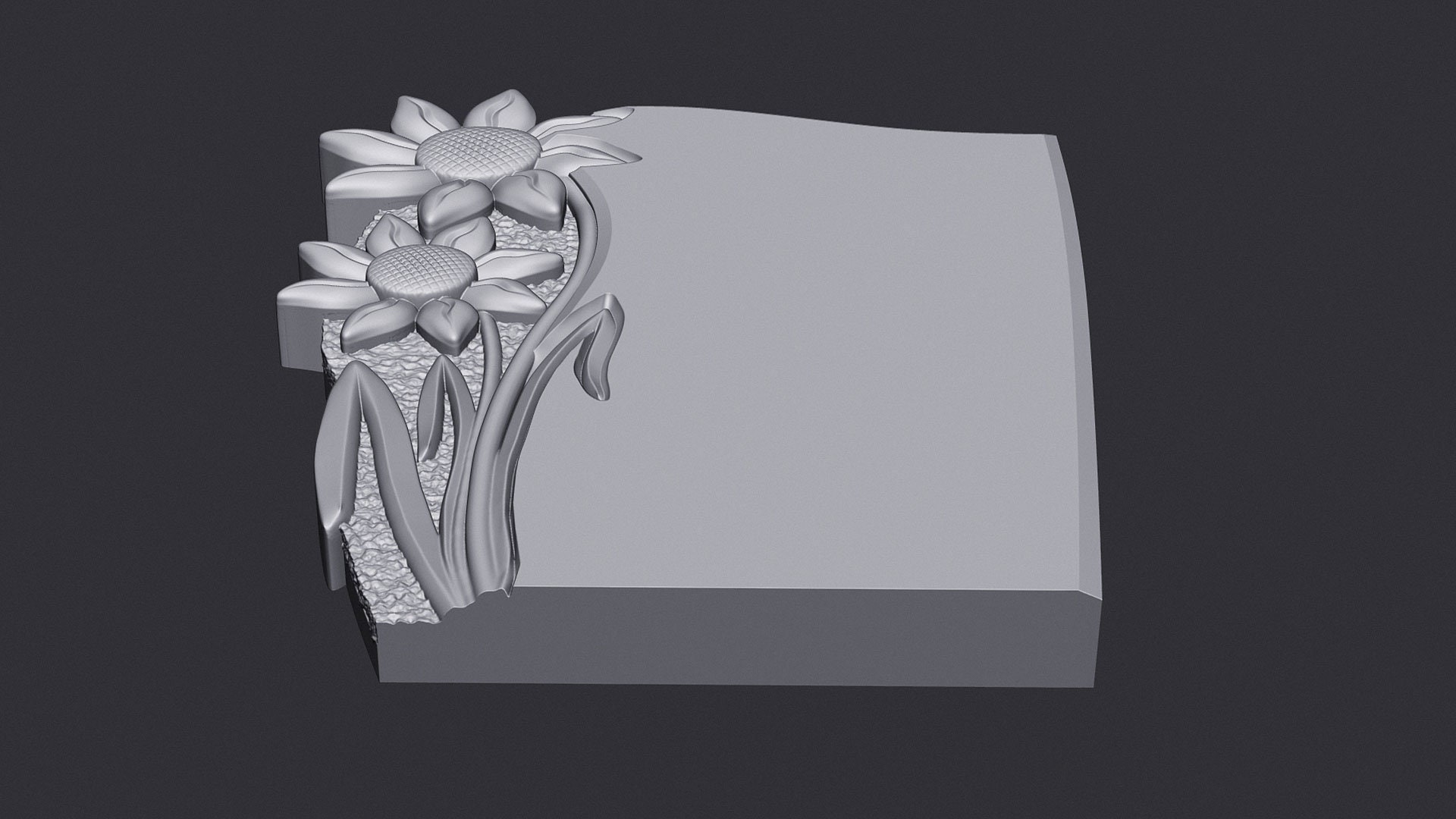Flower Tombstone 3D Stl Model Cnc Engraving Digital File - Etsy