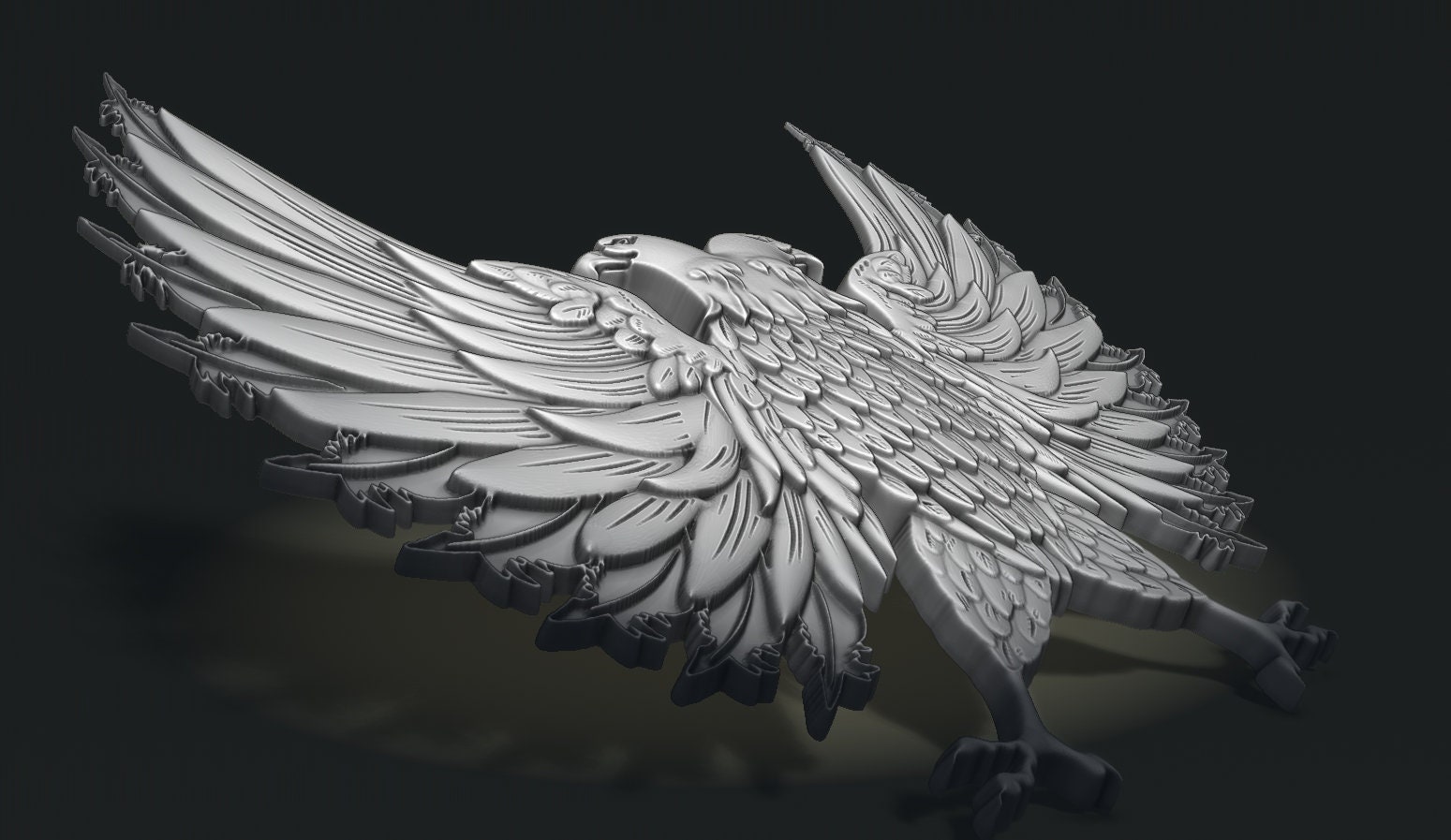 Two Headed Eagle 3D STL Model for CNC Router and 3D Printer Digital ...