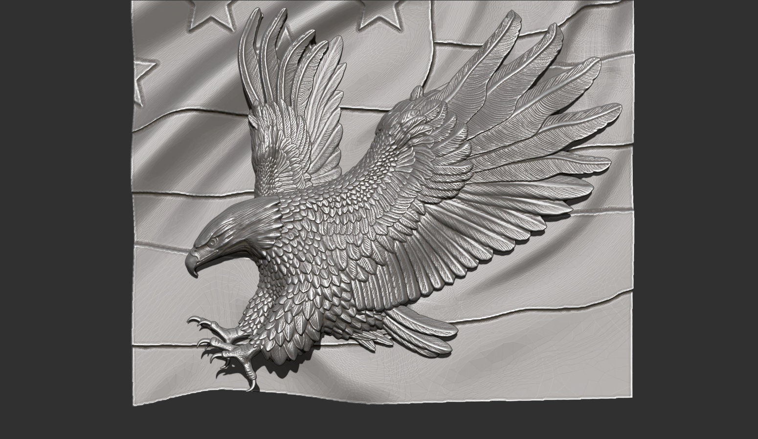 American Flag and Eagle Bas Relief 3d Stl Model Cnc or 3D Printer ...