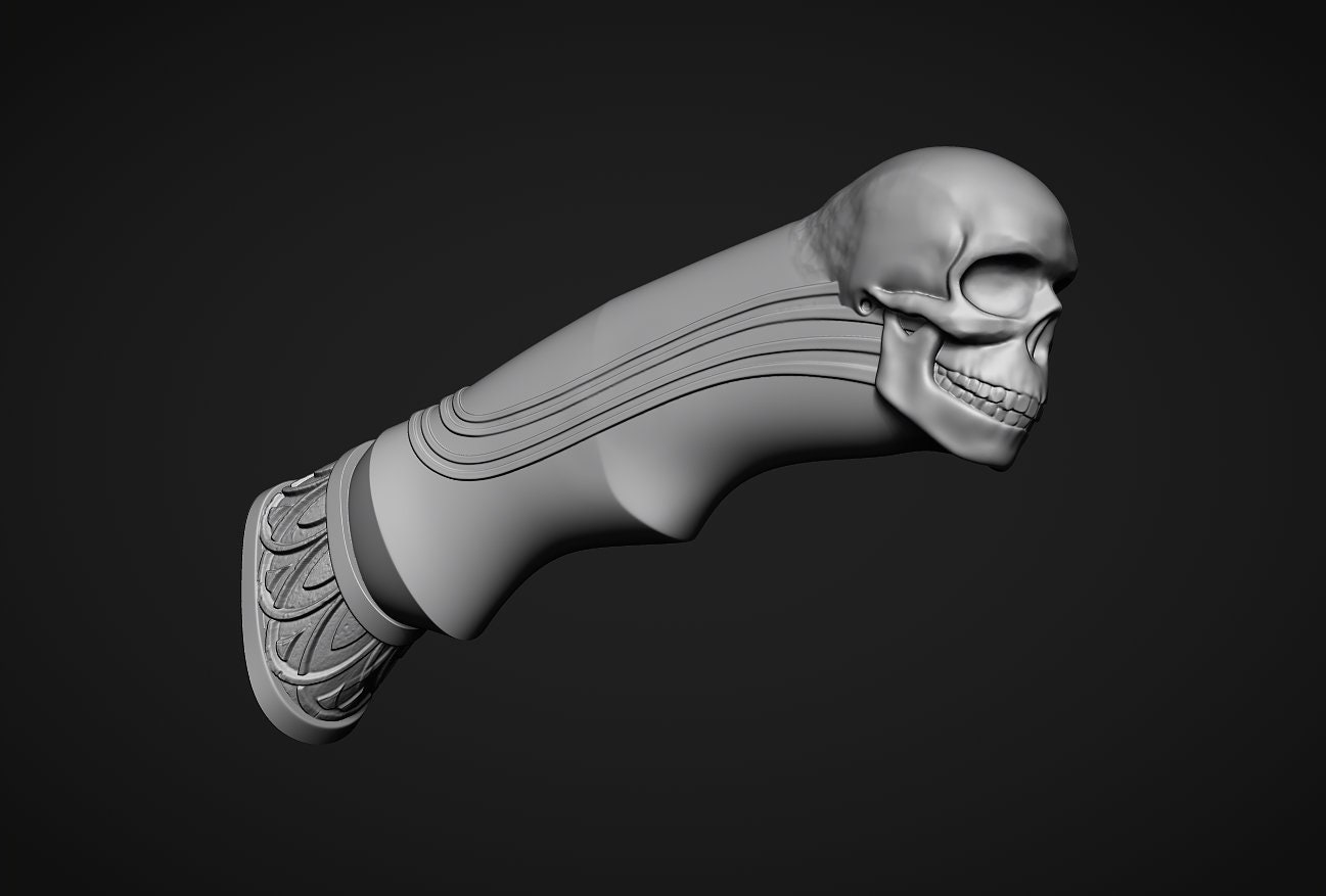 Skull Knife Handle 3D Stl Digital File for Cnc Milling and 3d Printing ...