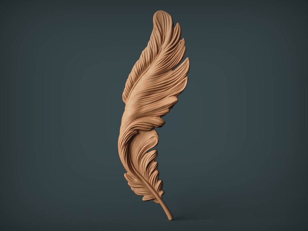 Feather Bas Relief 3D STL Model for CNC Router 3D Printer - Etsy