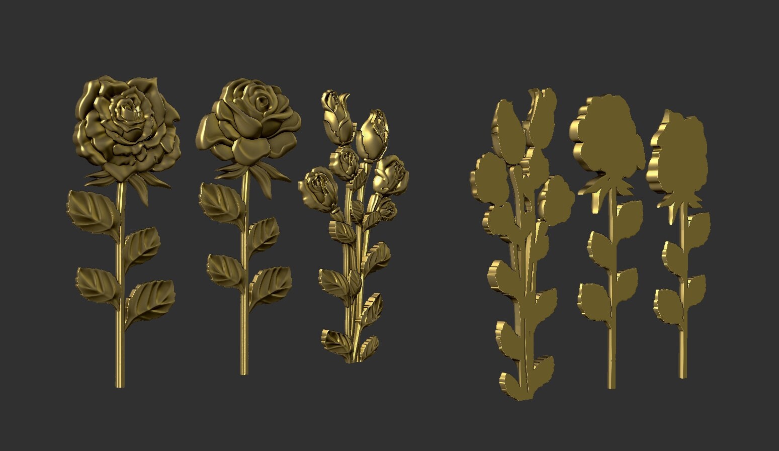 Roses Set 3d Stl Model for Cnc and 3d Printer. 3D STL Model - Etsy