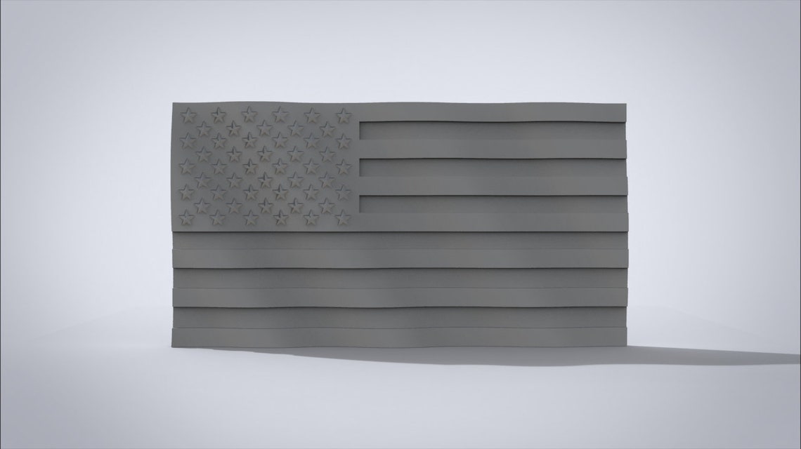 American Flag 3D STL Model for CNC Router Engraver Carving Machine ...