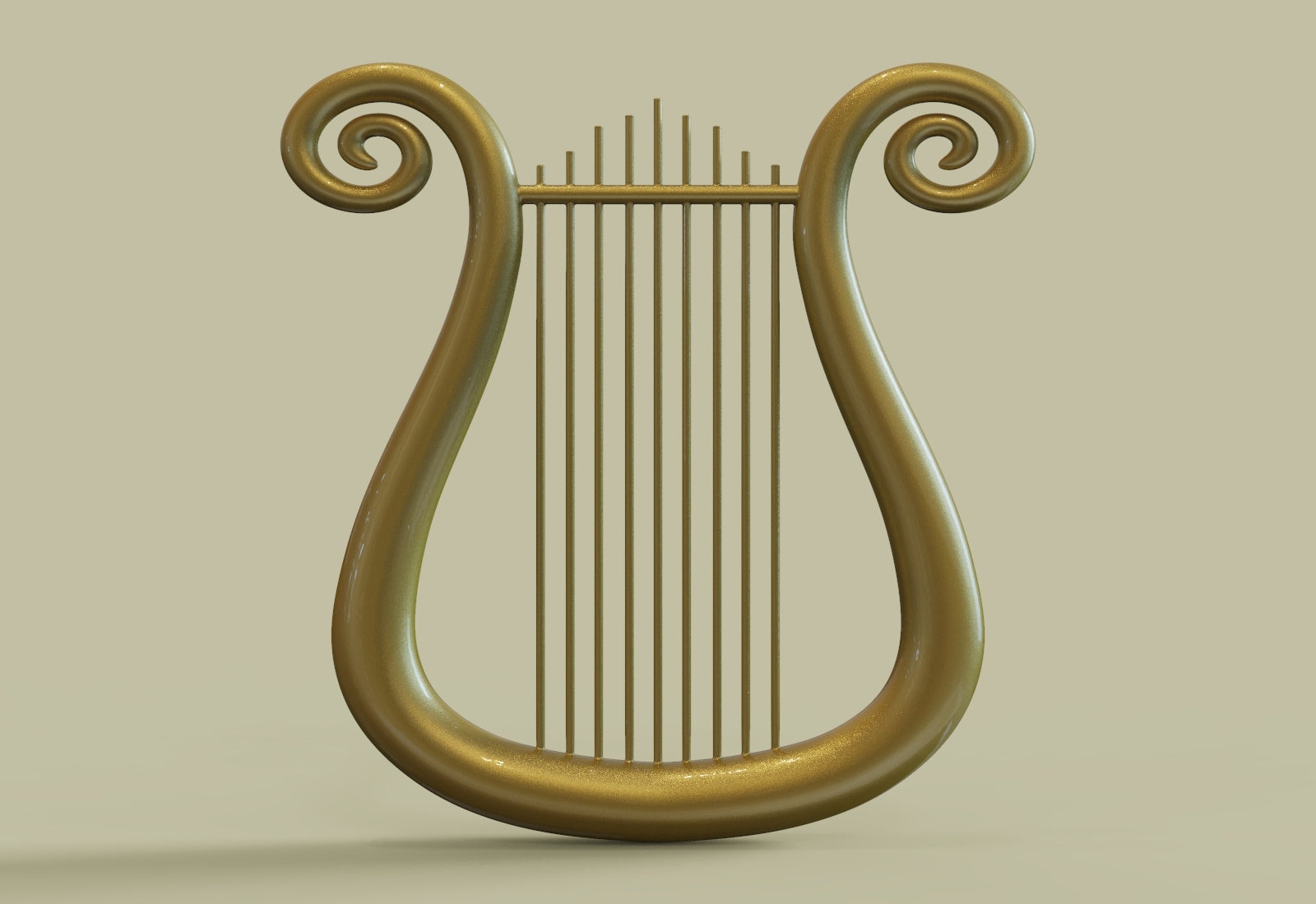 Golden Lyre Printable 3d Stl Model for Cnc and 3d Printer Digital File ...