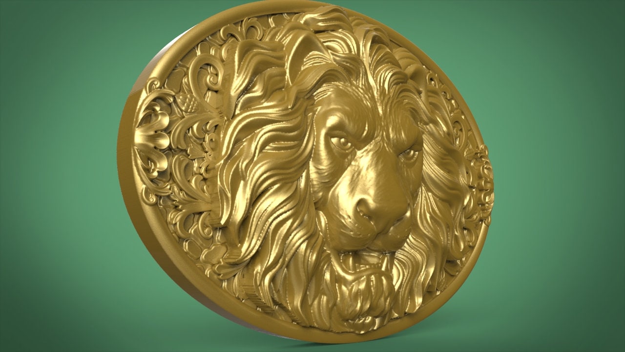 Lion Head Medallion 3d Model Digital File for Cnc and 3d Printer - Etsy