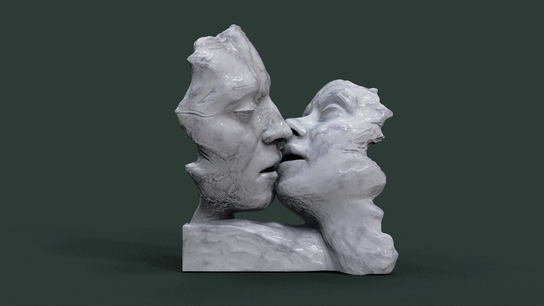 Kissing Couple Statue 3D STL Model for CNC & 3D Printing | Romantic ...