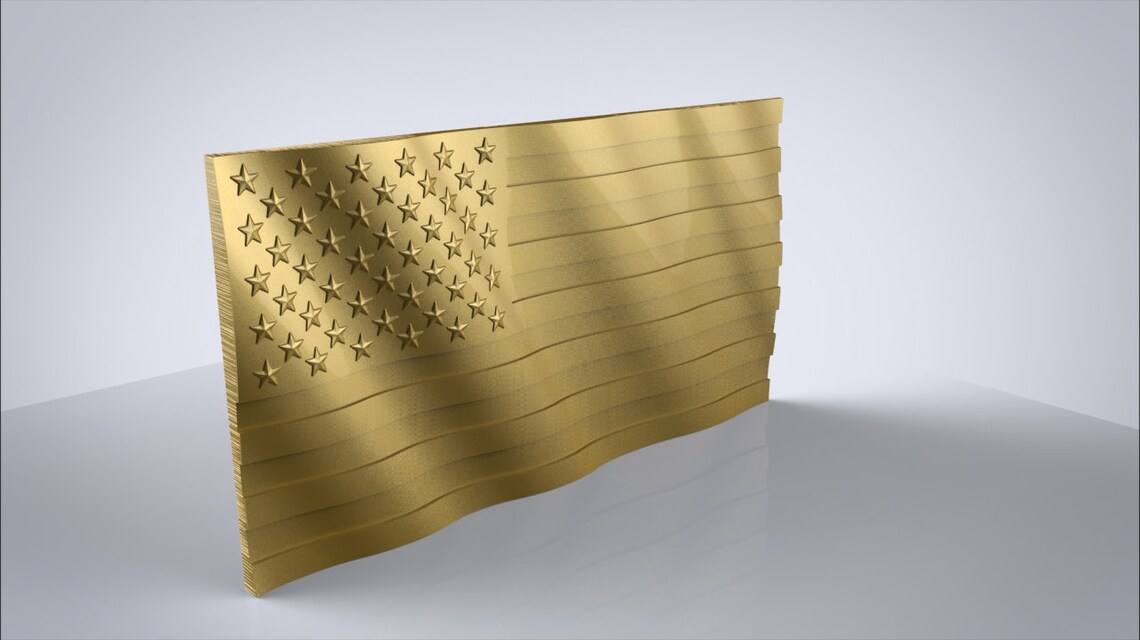 American Flag 3D STL Model for CNC Router/printer - Etsy