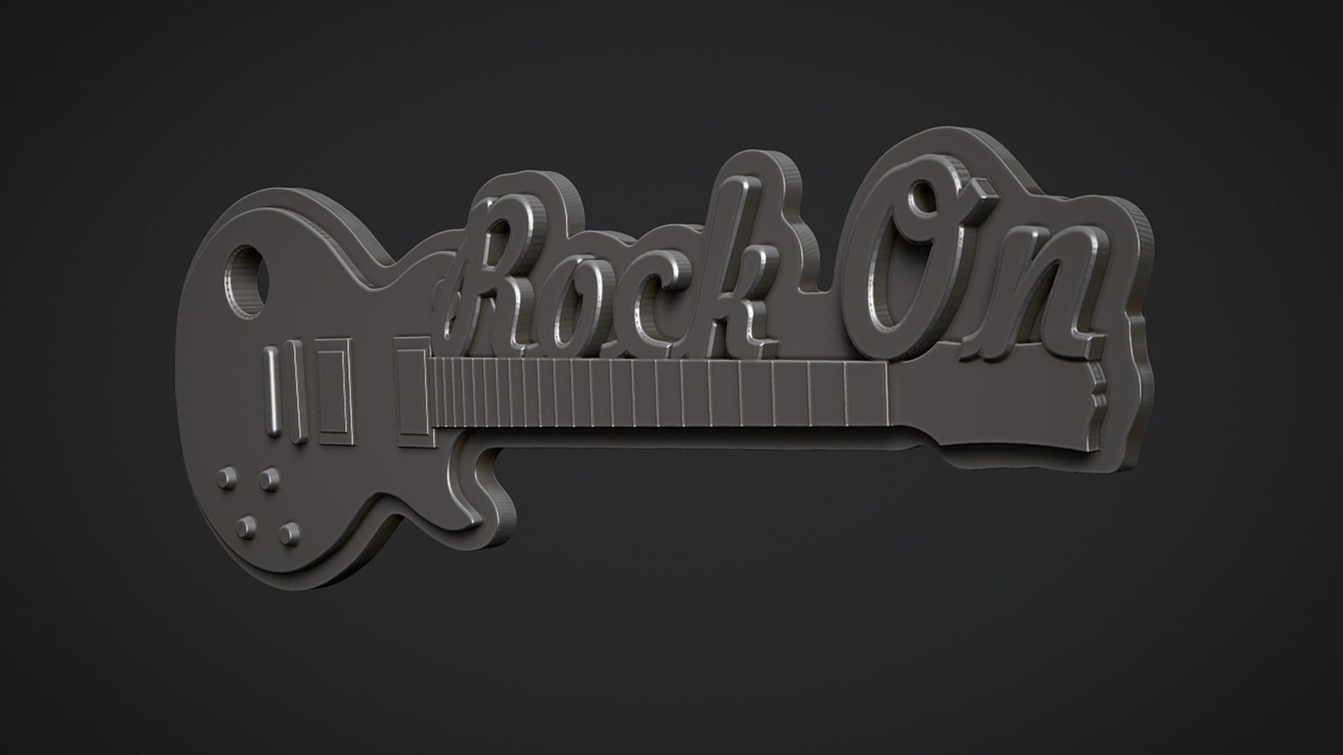 Guitar Keychain 3D STL Model for 3D Printing or Cnc Milling, Digital ...
