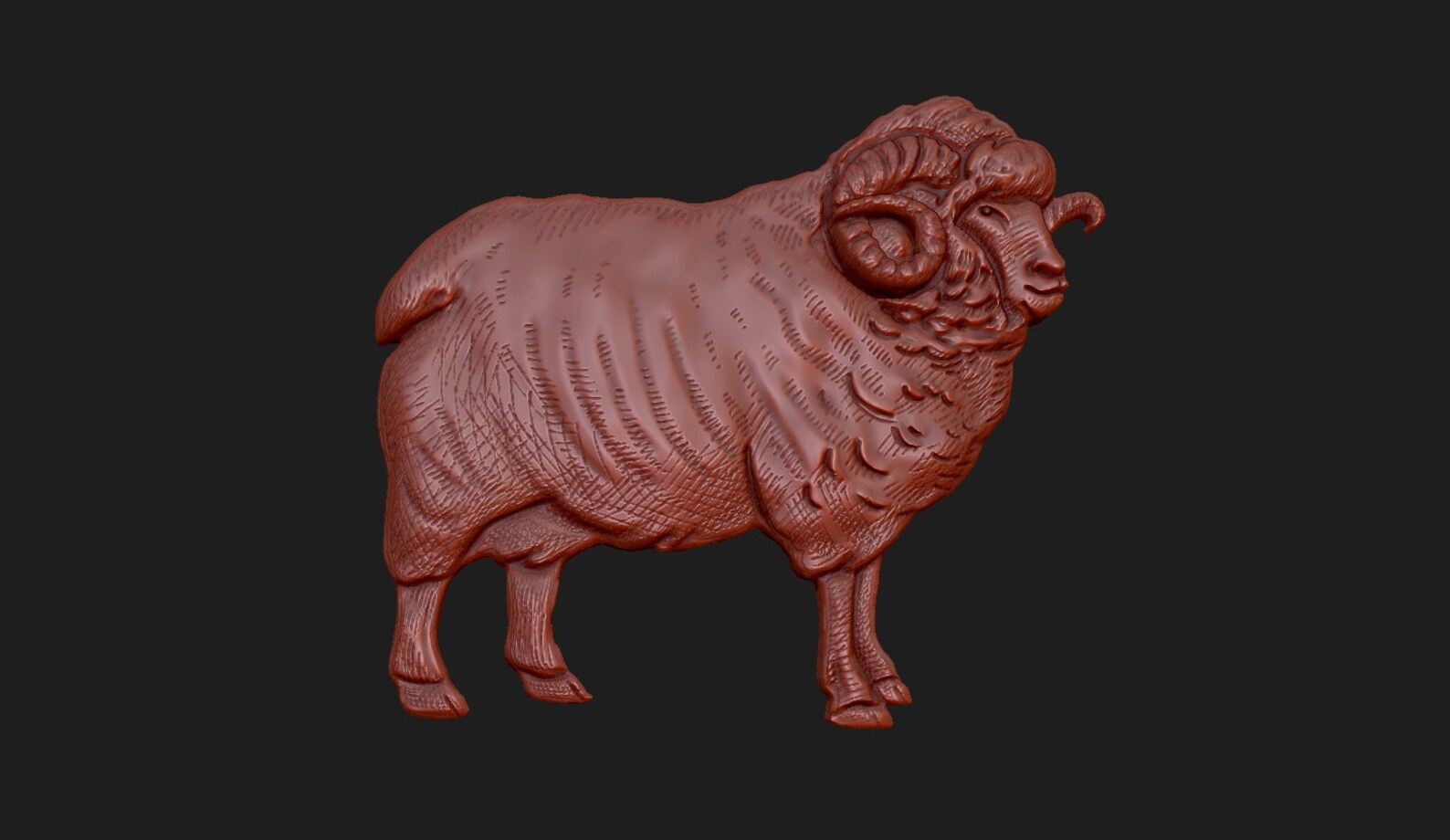 Ram Bas Relief 3D STL Model for CNC Router and 3D Printer Digital File ...