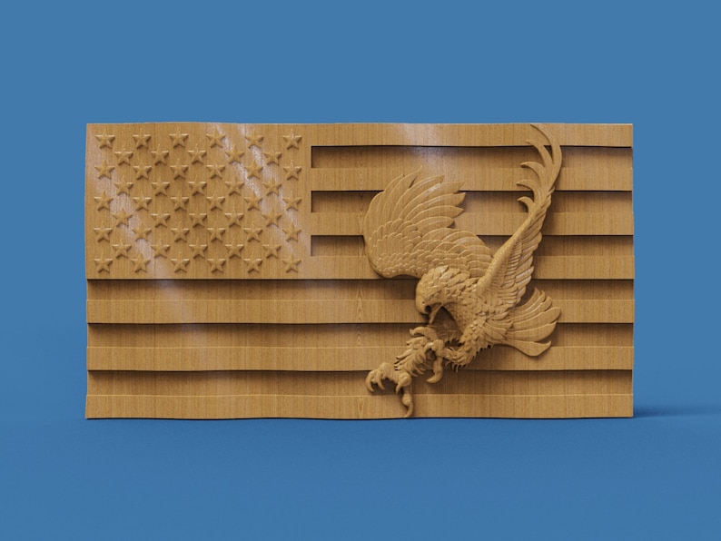 American Flag Eagle 3D STL Model: CNC Router/3d Printer File - Etsy