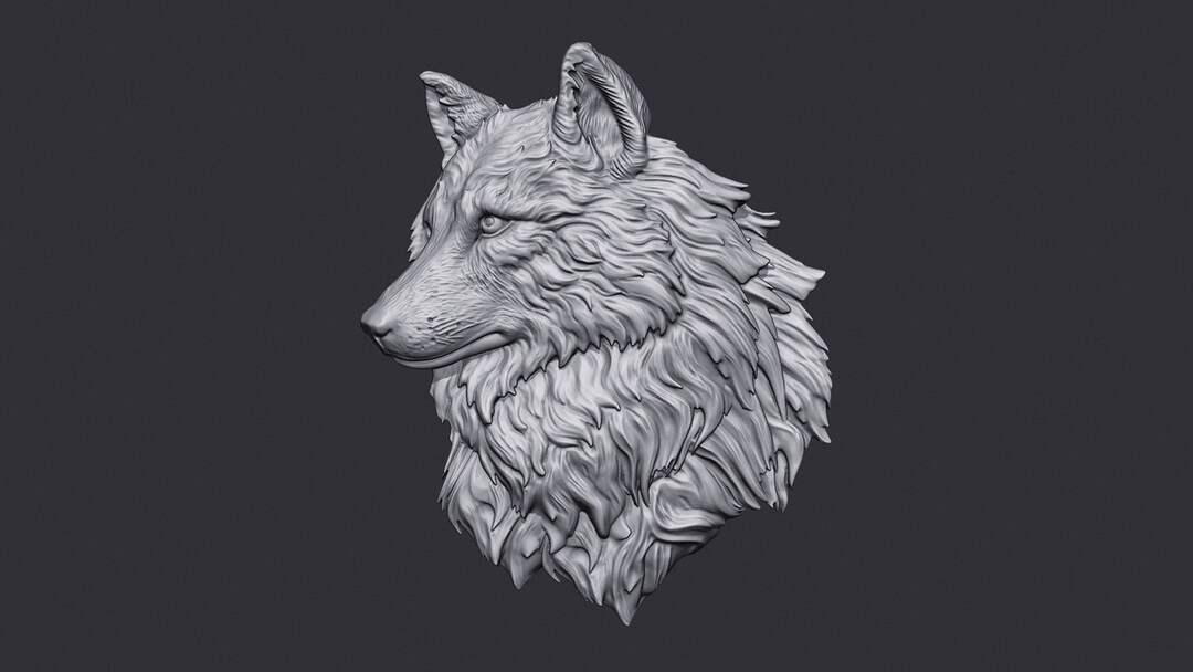 Wolf Head Bas Relief 3D STL Model: CNC Router/3d Printer Digital File ...