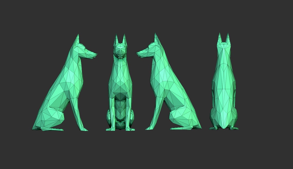 Doberman Pinscher Low Poly 3D STL Model for 3D Printing Digital File - Etsy