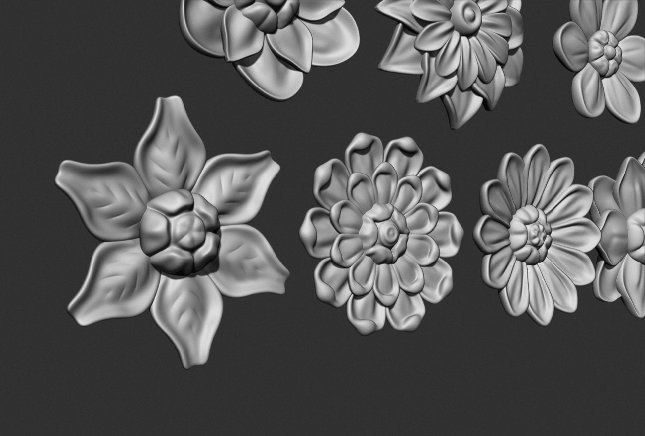 Flowers 3D STL Model for CNC Router or 3D Printer Digital Files - Etsy