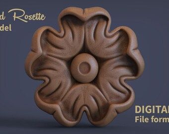 Round Rosette Decor 3D STL Model digital Model STL 3D Model for CNC ...