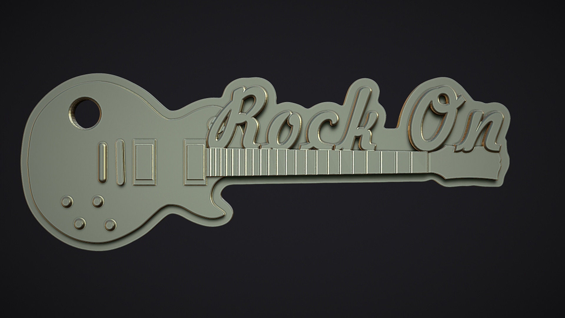 Guitar Keychain 3D STL Model for 3D Printing or Cnc Milling, Digital ...
