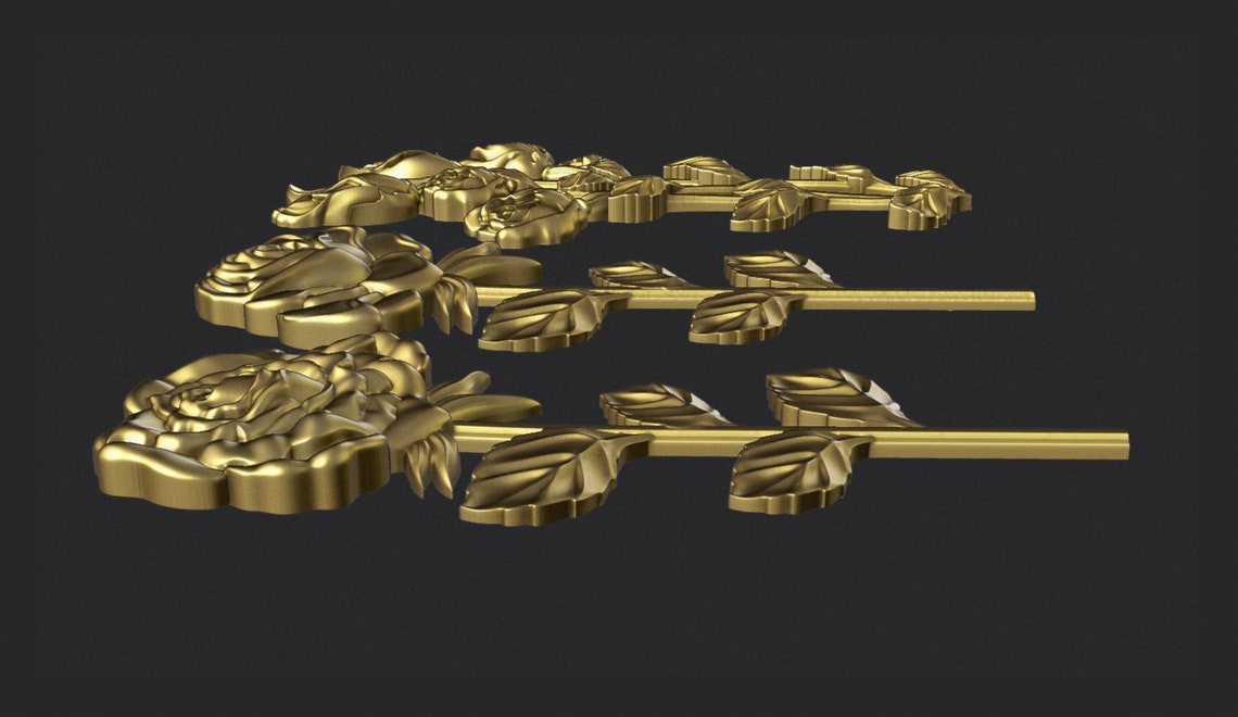 Roses Set 3d Stl Model for Cnc and 3d Printer Artcam Aspire | Etsy