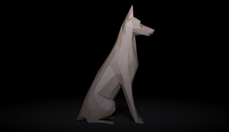 Doberman Pinscher Low Poly 3d Stl Model For 3d Printing Etsy