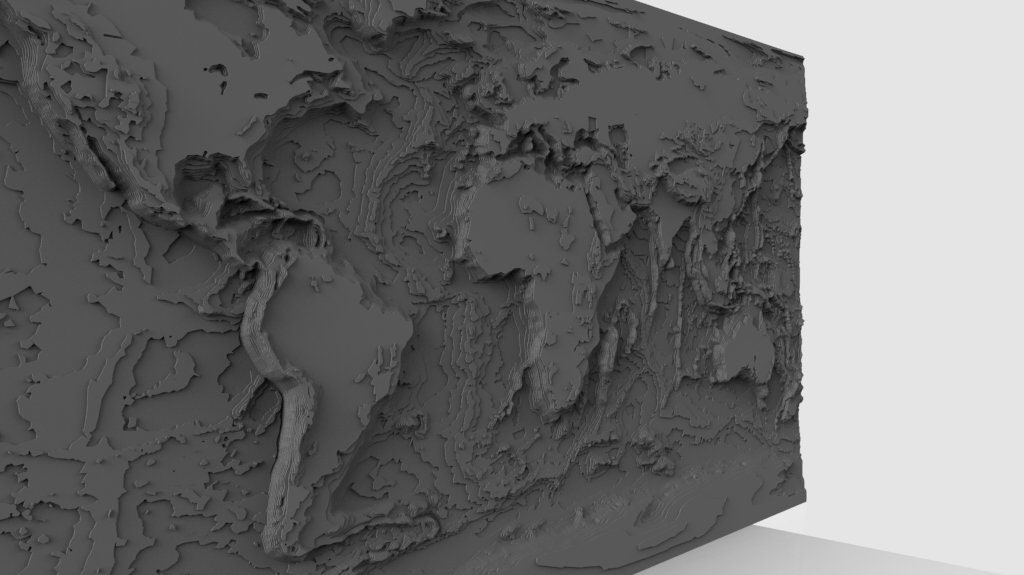 3D World Map STL Model: CNC Router/3d Printer File - Etsy