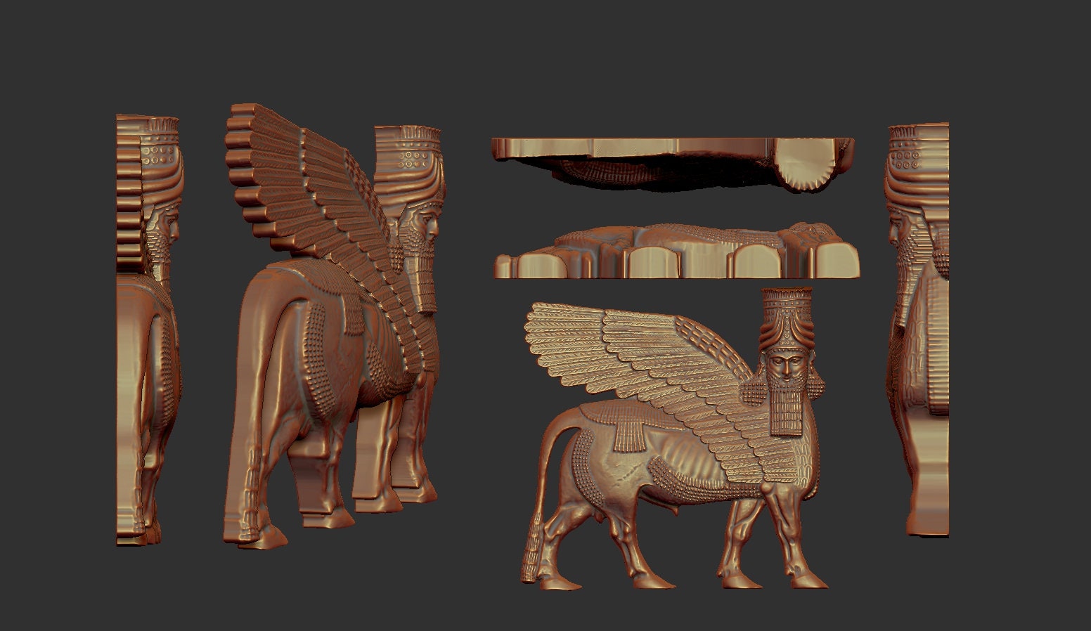 Assyrian Human Headed Winged Bull Stl Model for Cnc and 3d Printer ...