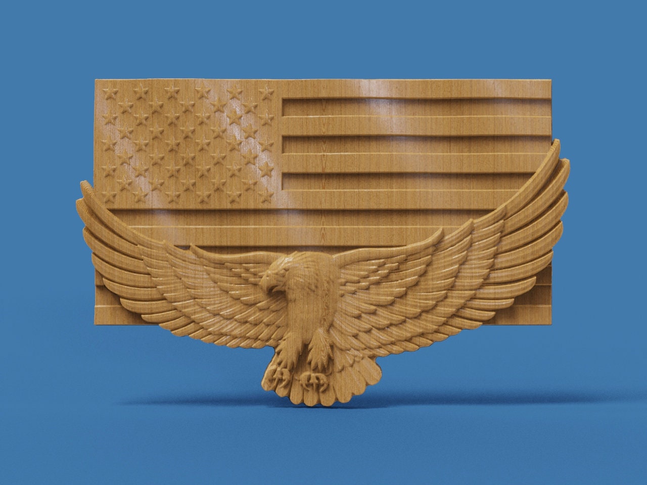 American Flag and Eagle 3D STL Model for CNC Router Engraver - Etsy