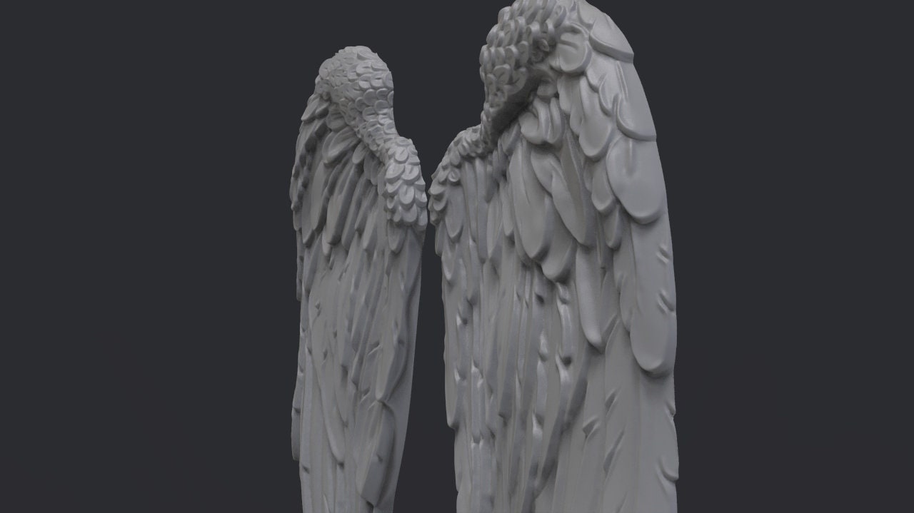 Angel Wings 3D STL Model for CNC Router 3D Printer Engraver Carving ...