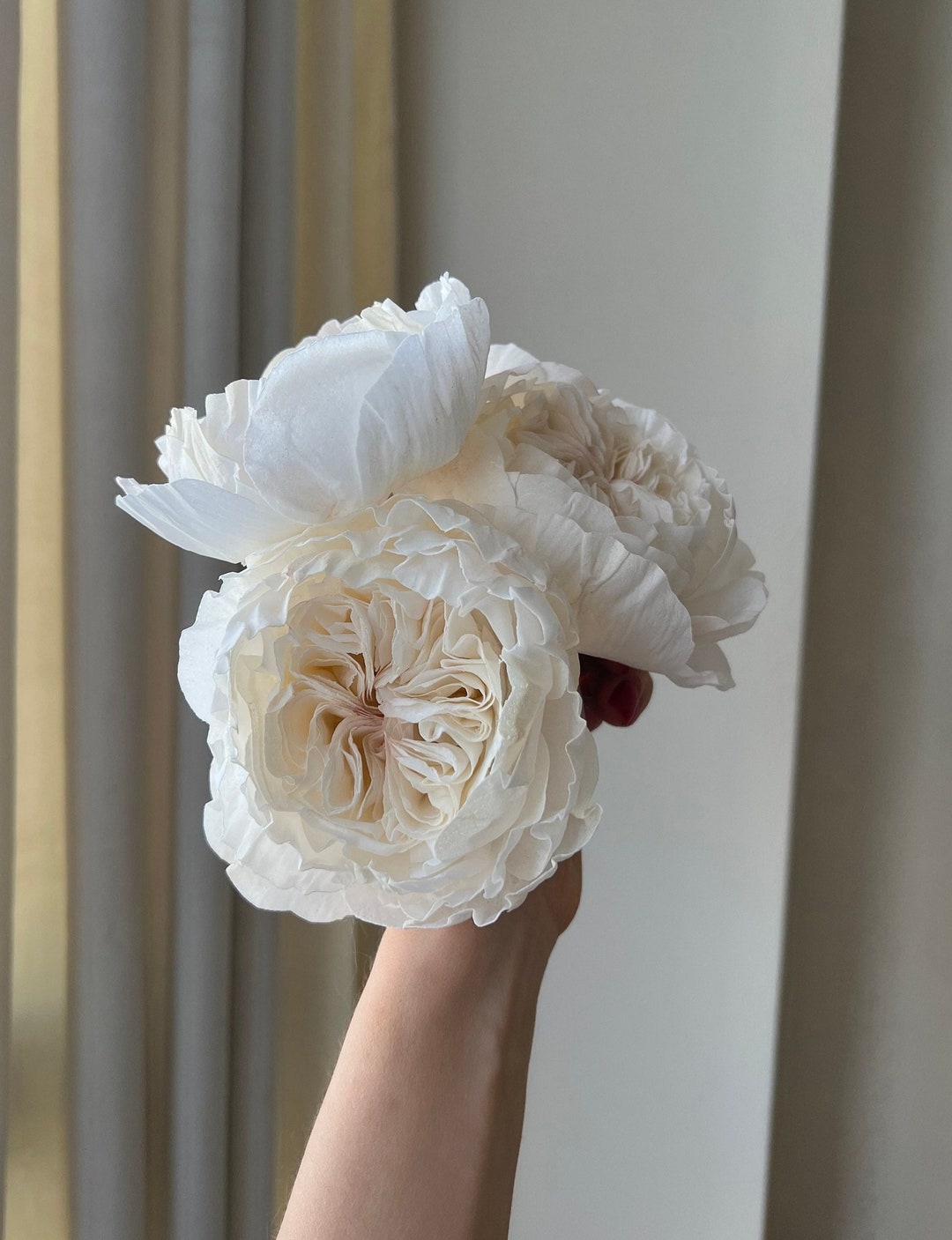 Wafer Paper Ivory Austin Roses: Wedding Cake Topper, Set of 3 - Etsy