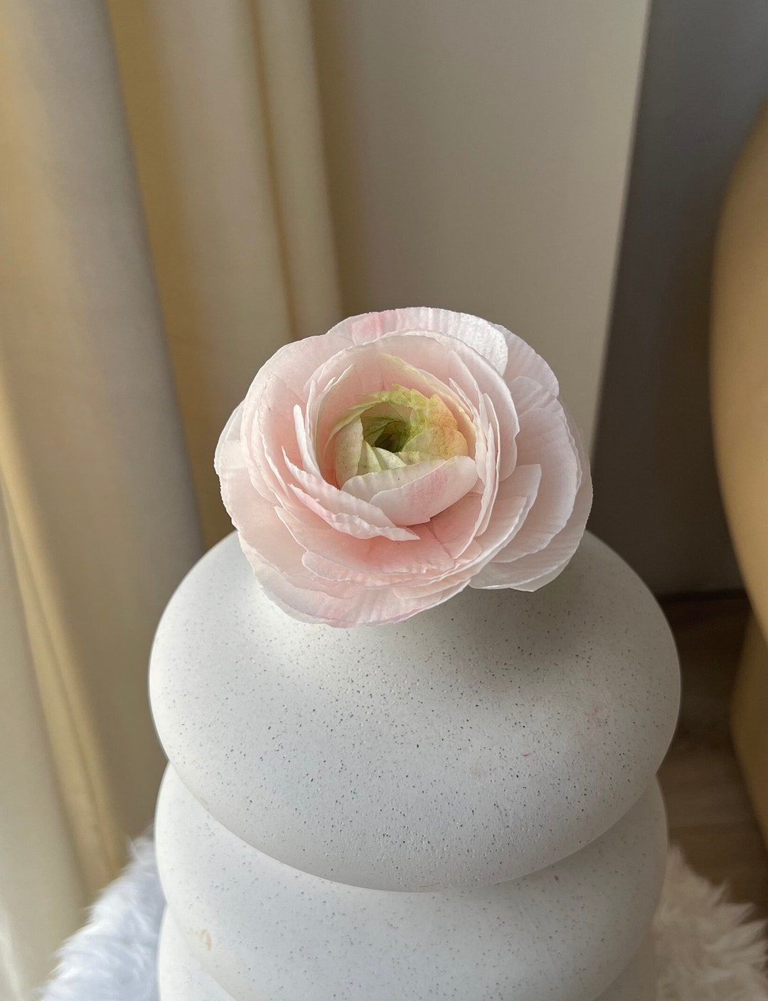 Wafer Paper Flower, Blush Pink Ranunculus for Cake Decoration, Wedding ...