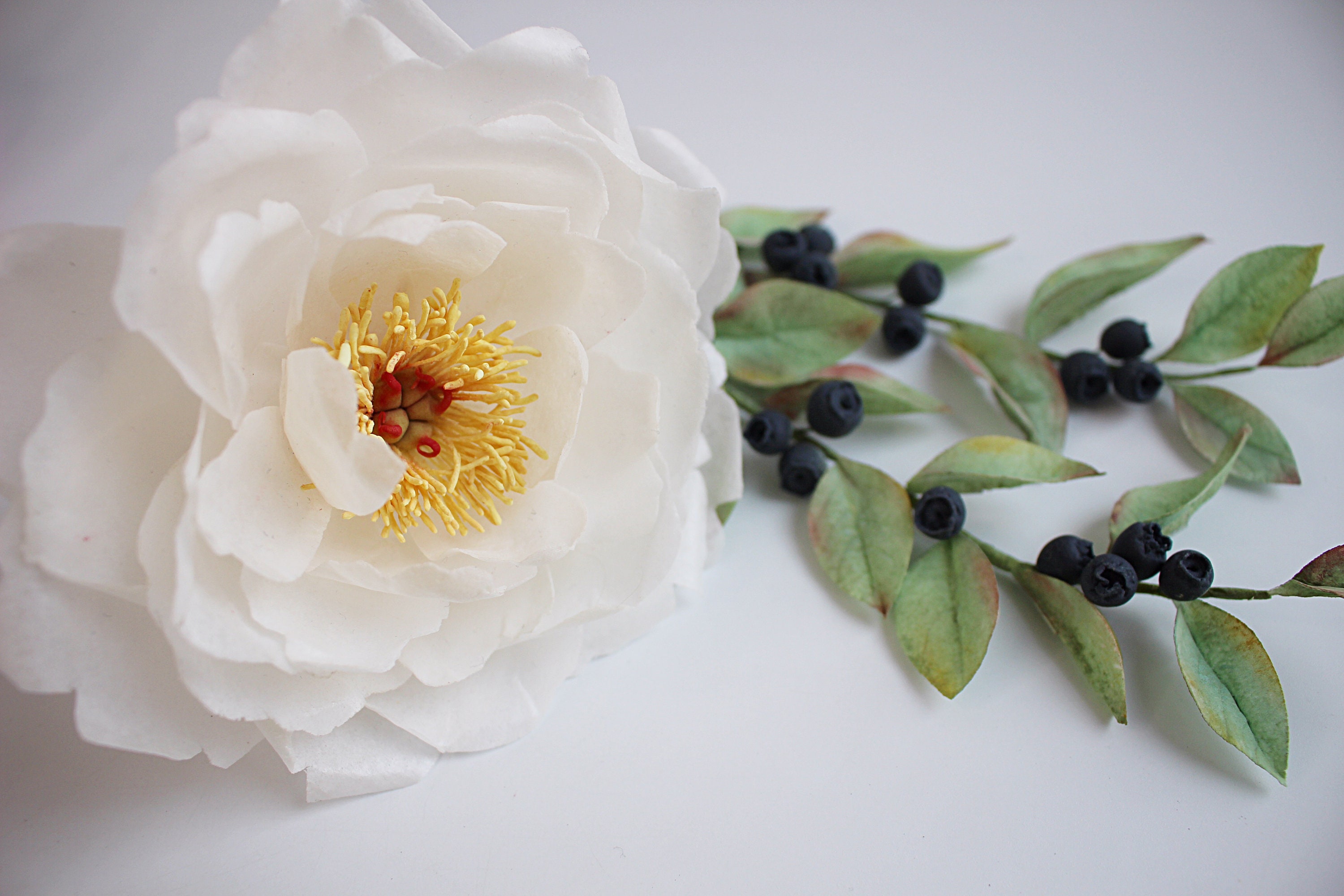Wafer Paper blueberry 2 branches of blueberry for Cake | Etsy
