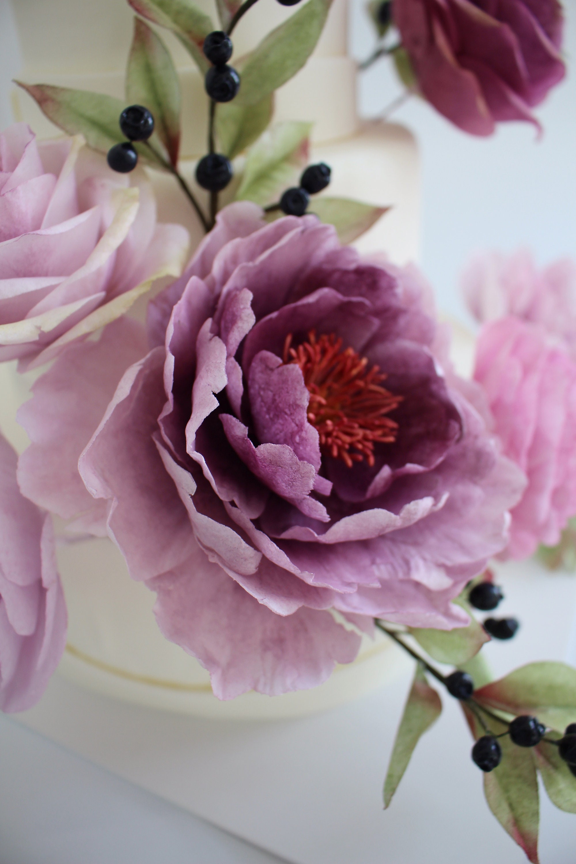 Wafer Paper Flower, Purple Peony for Cake Decoration - Etsy