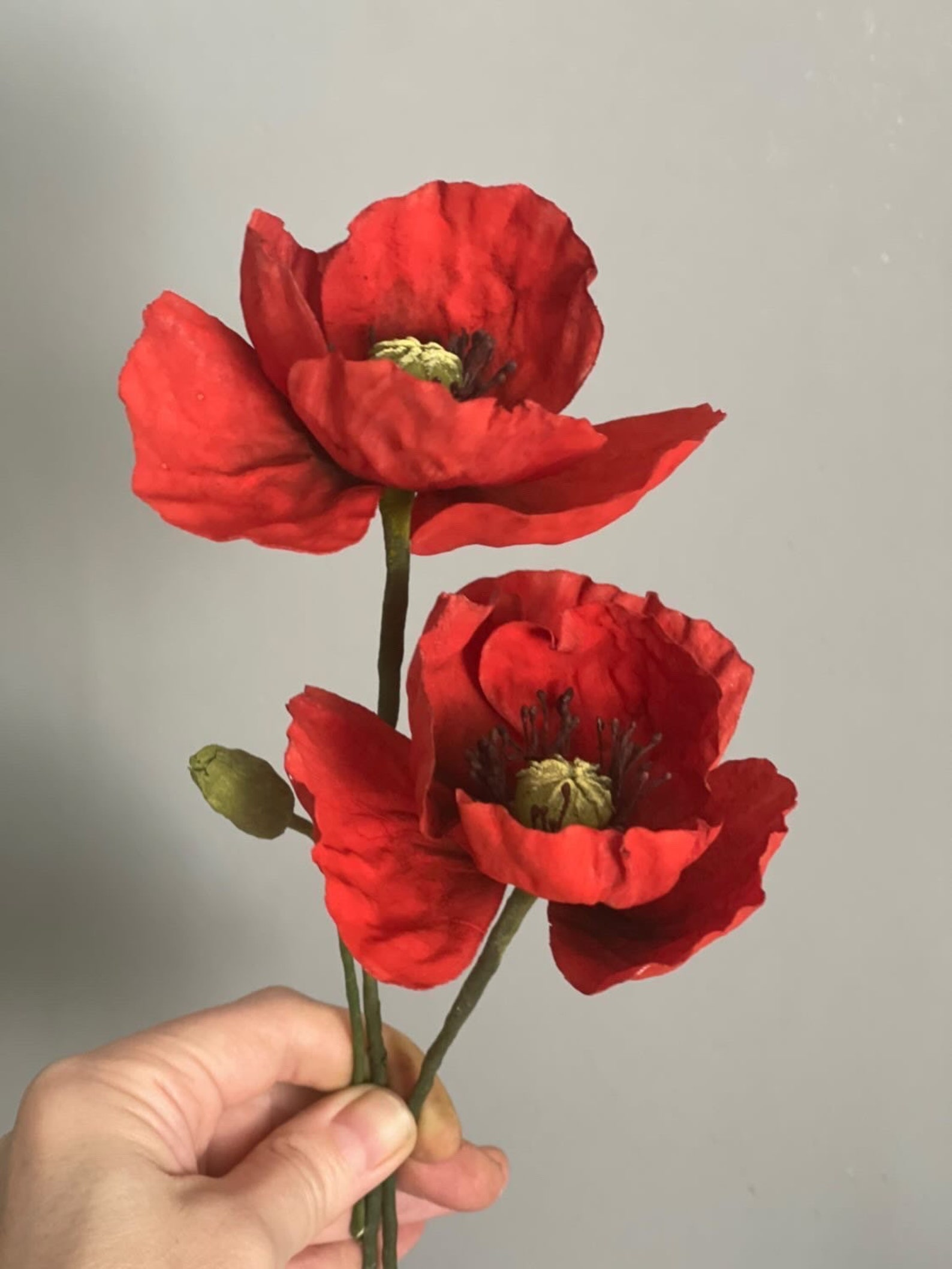 Wafer Paper Flower, Red Poppy for Cake Decoration, Edible Wedding Cake ...