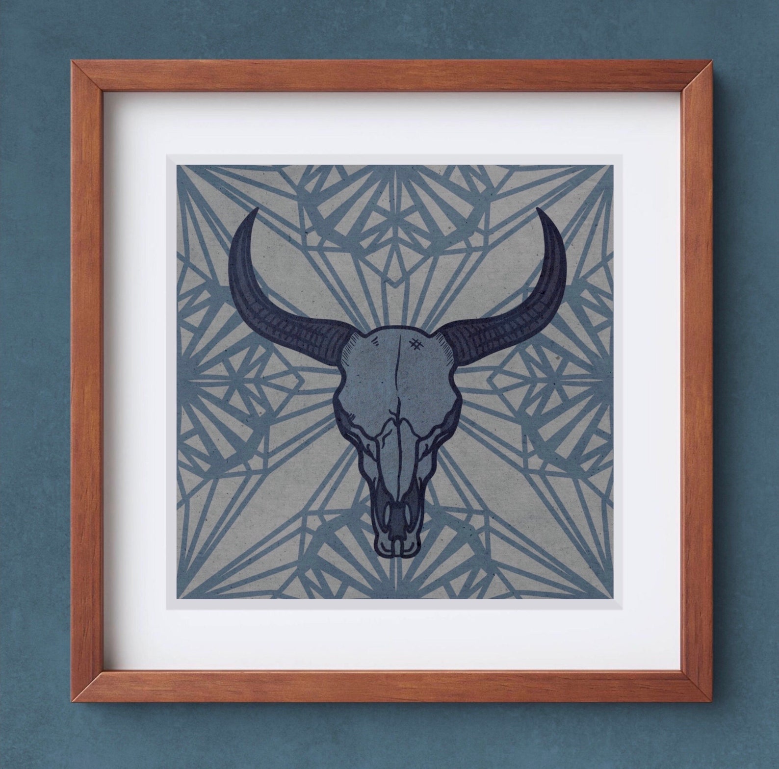 Cráneo Geométrico Impresión de Arte | Etsy