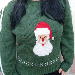 Christmas Santa Sweater Hand Knit Sweater Christmas Gift for - Etsy
