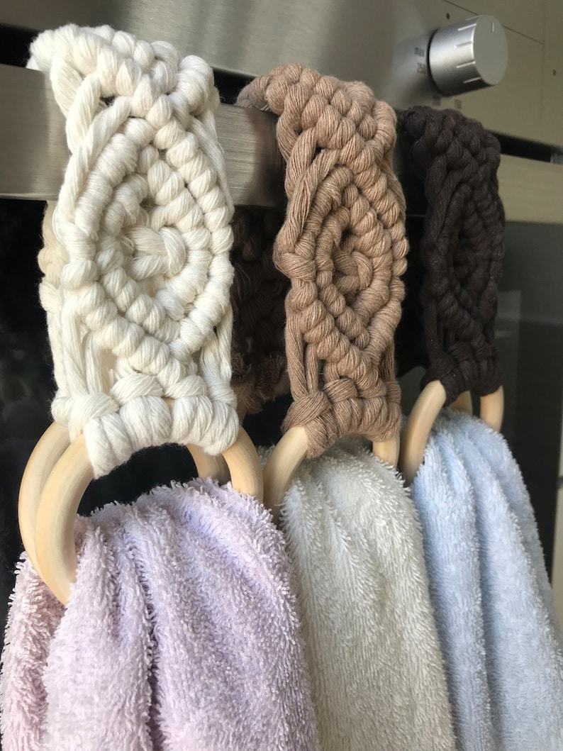 Macrame Towel Hanger Hand Towel Holder Kitchen Towel Holder - Etsy