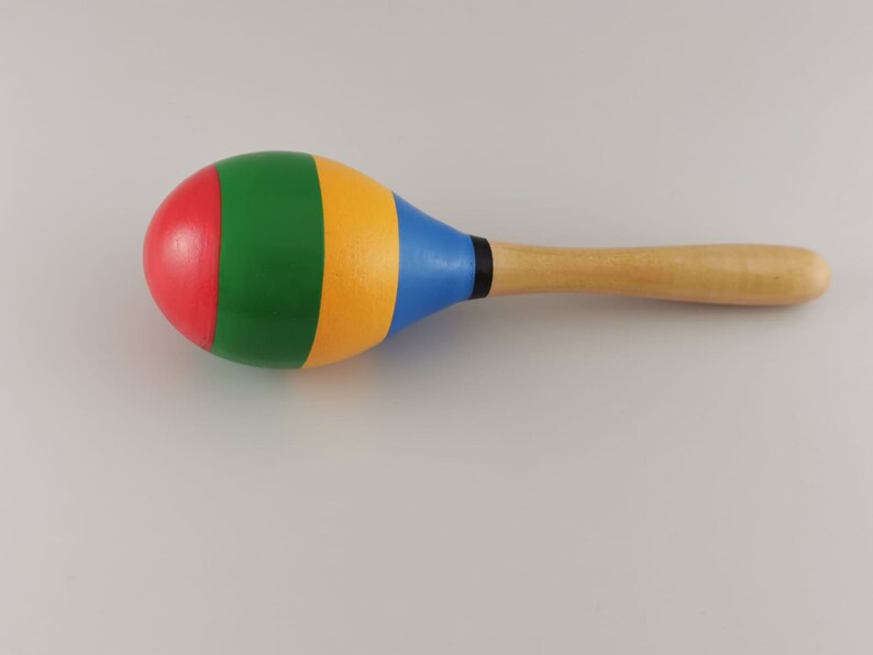 20cm Colourful Wooden Maraca Rattle Shaker Sensory Toy For | Etsy
