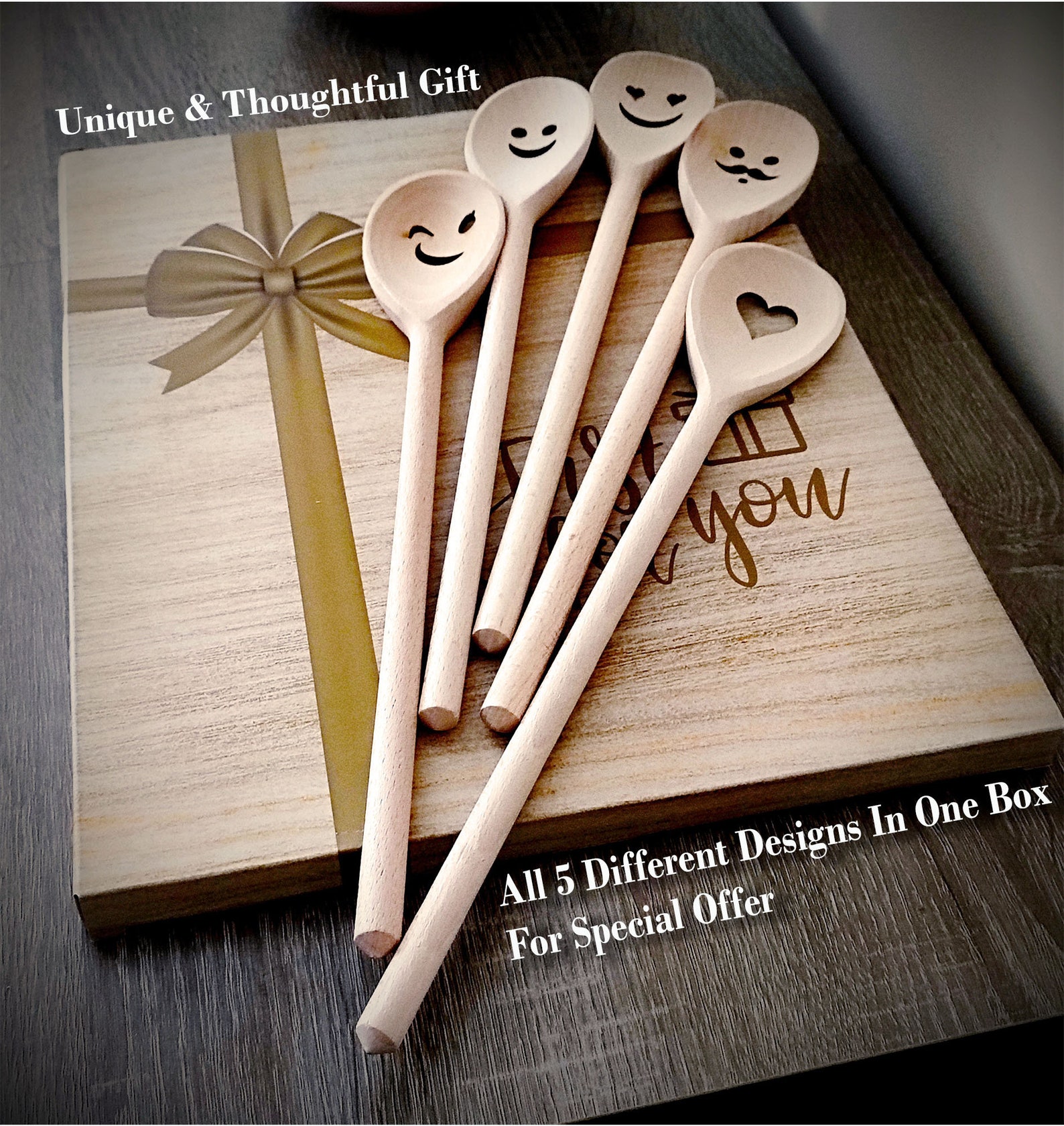 Handmade Beech Wood Smiley Face Spoons: Novelty Cooking Gift - Etsy