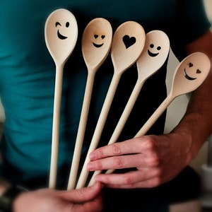 Funny Wooden Spoons With Faces - Handmade Wooden Spoon With Engraved ...